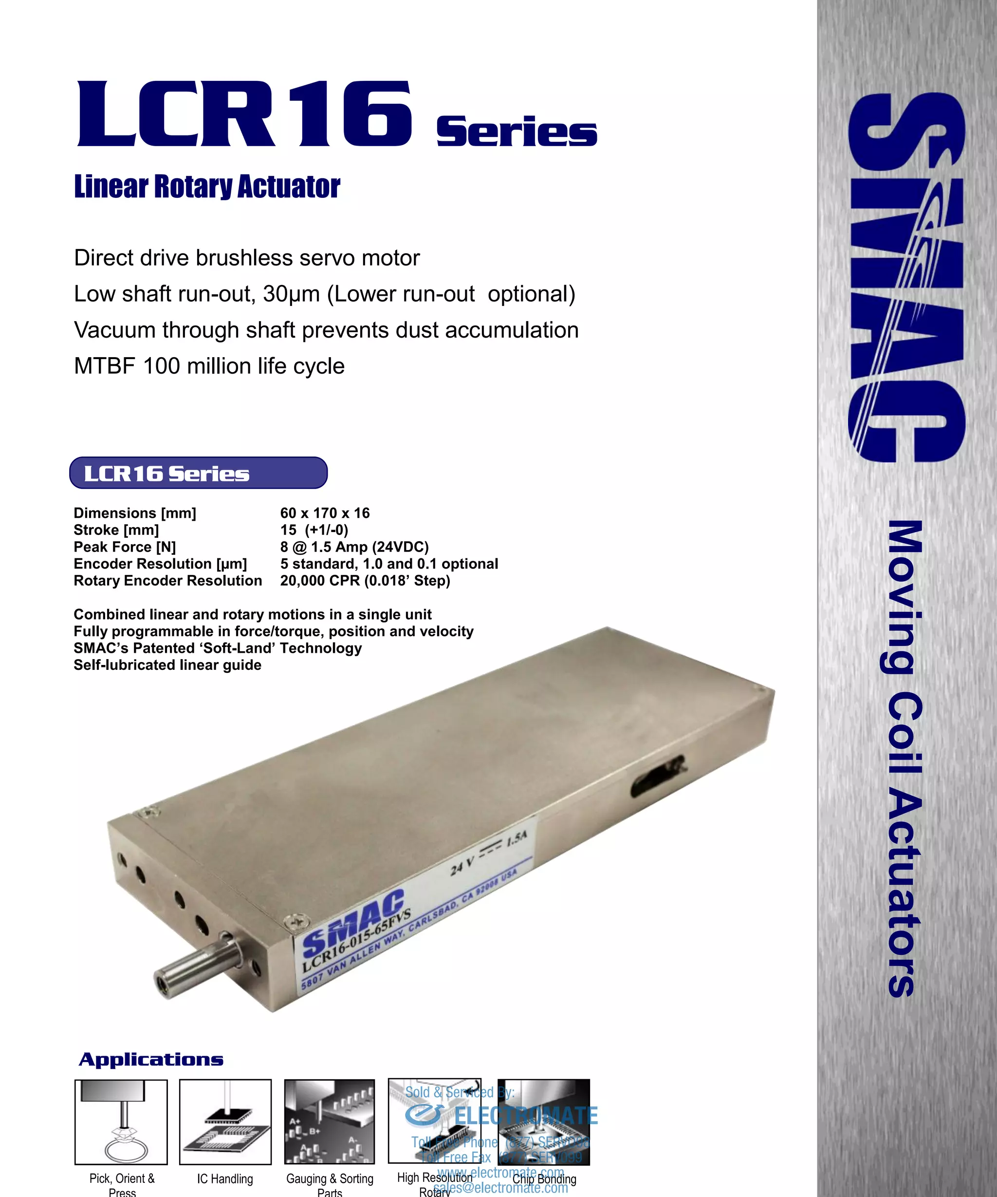 SMAC LCR16 Series Linear Rotary Actuator | PDF