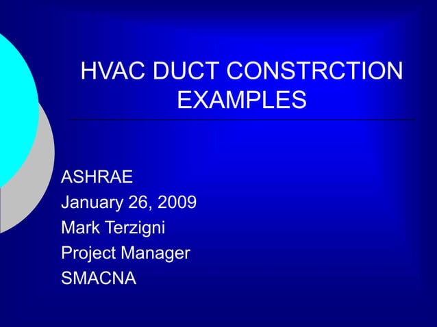 SMACNA HVAC Duct Construction Examples.ppt