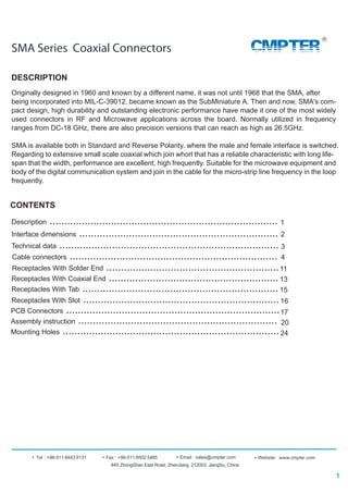 SMA Connector Catalog | PDF