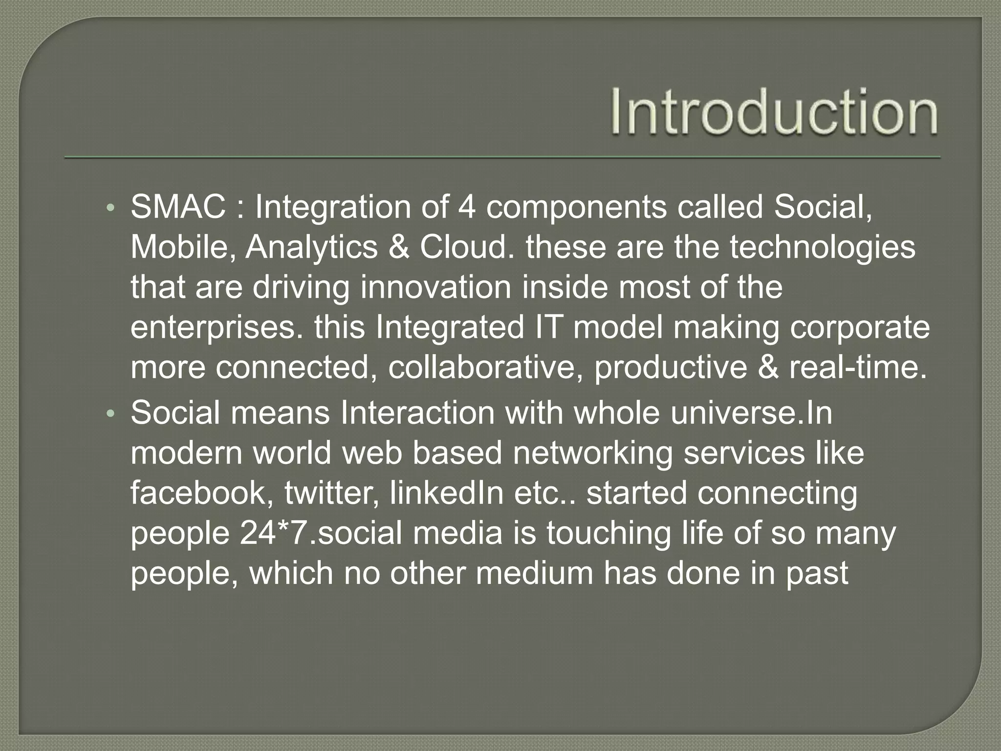 Smac sai kiran | PPTX