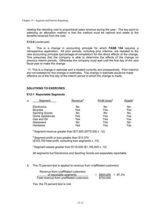 Solution Manual Advanced Accounting 9th Edition by Baker Chapter 13 | PDF
