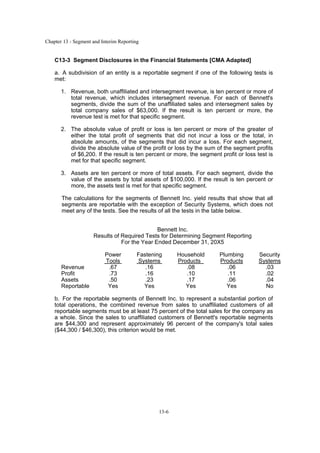 Solution Manual Advanced Accounting 9th Edition by Baker Chapter 13 | PDF