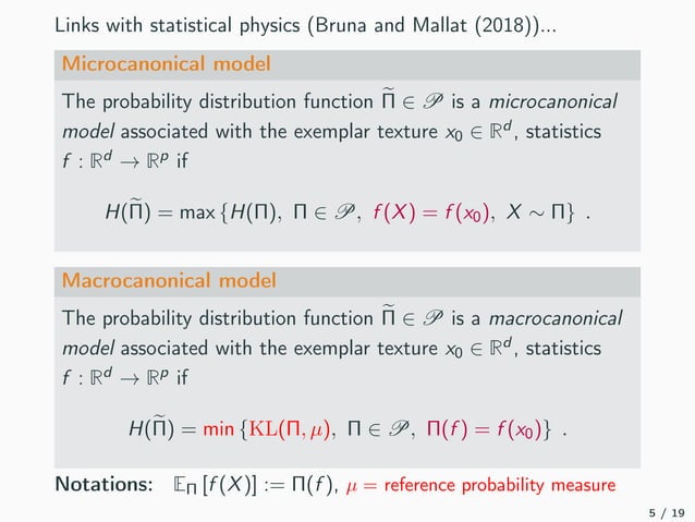 Macrocanonical models for texture synthesis | PPT