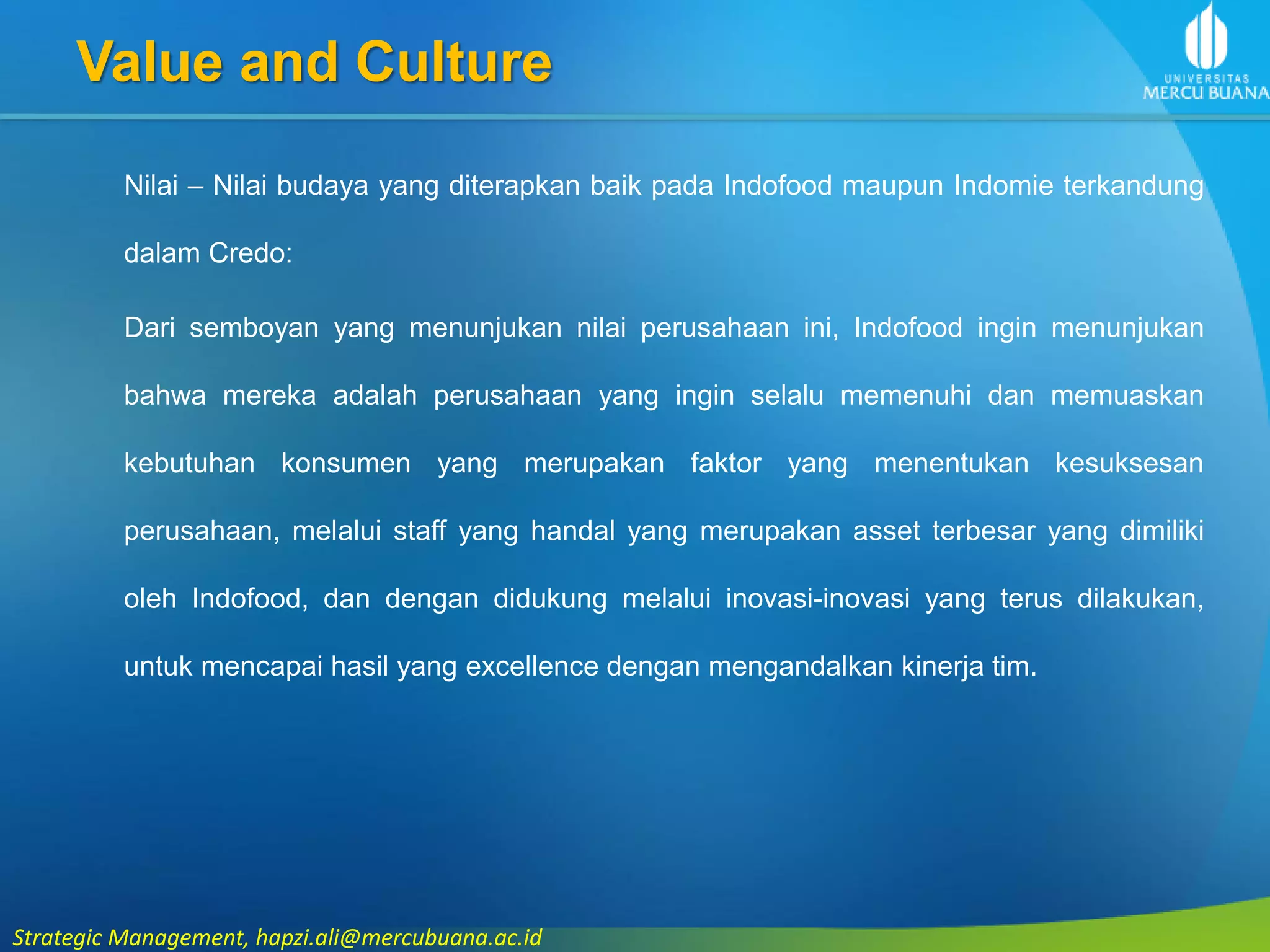 Analisis SWOT and Matrix Space PT Indofood | PDF