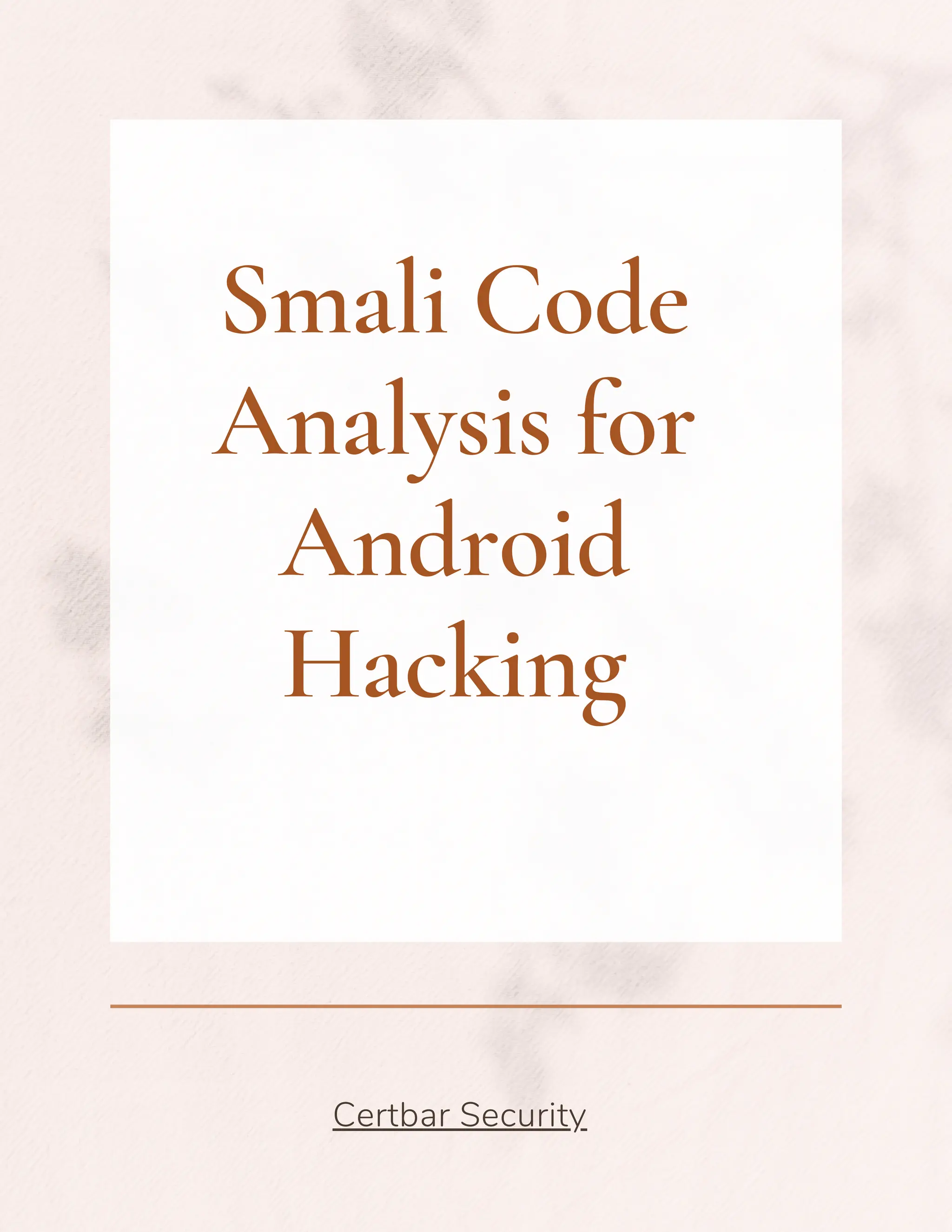 Smali Code Analysis for Android Hacking.pdf | Computer Software and Applications | Computing