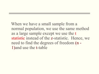 Small Test Sample Hypothesis Testing | PPT