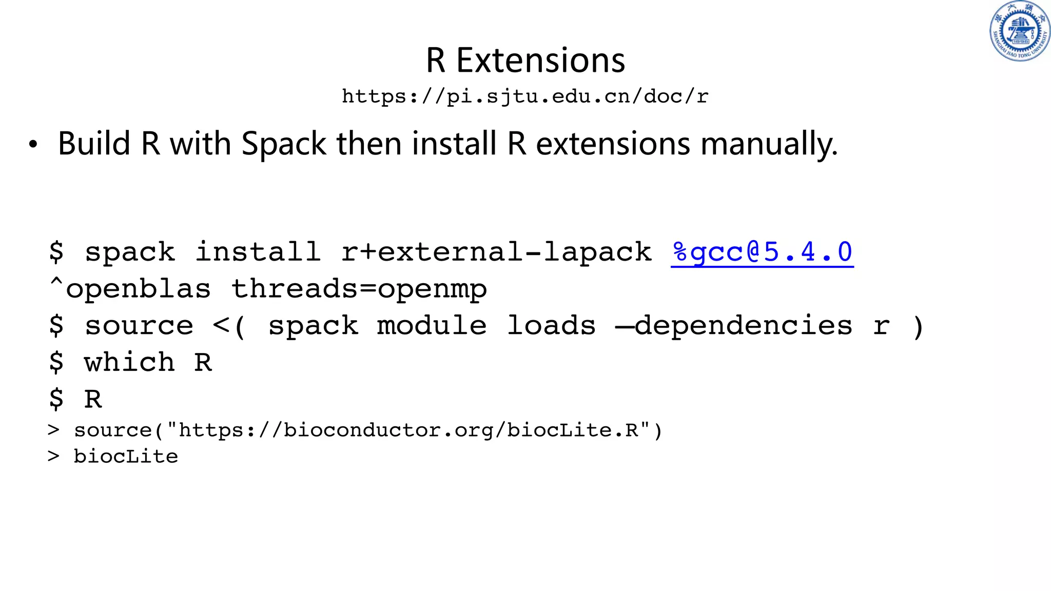 Package Management via Spack on SJTU π Supercomputer | PPT