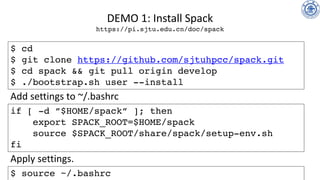 Package Management via Spack on SJTU π Supercomputer | PPT