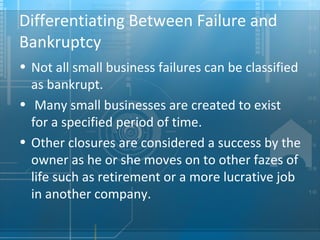 SMALL BUSINESS: CAUSES OF BANKRUPTCY | PPT