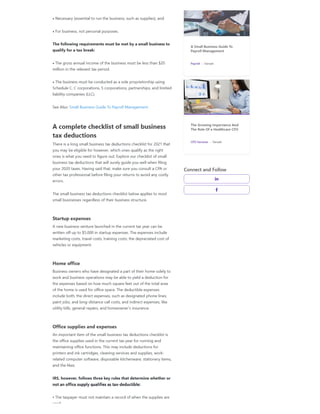 Small Business Tax Deductions Checklist For 2021 | PDF