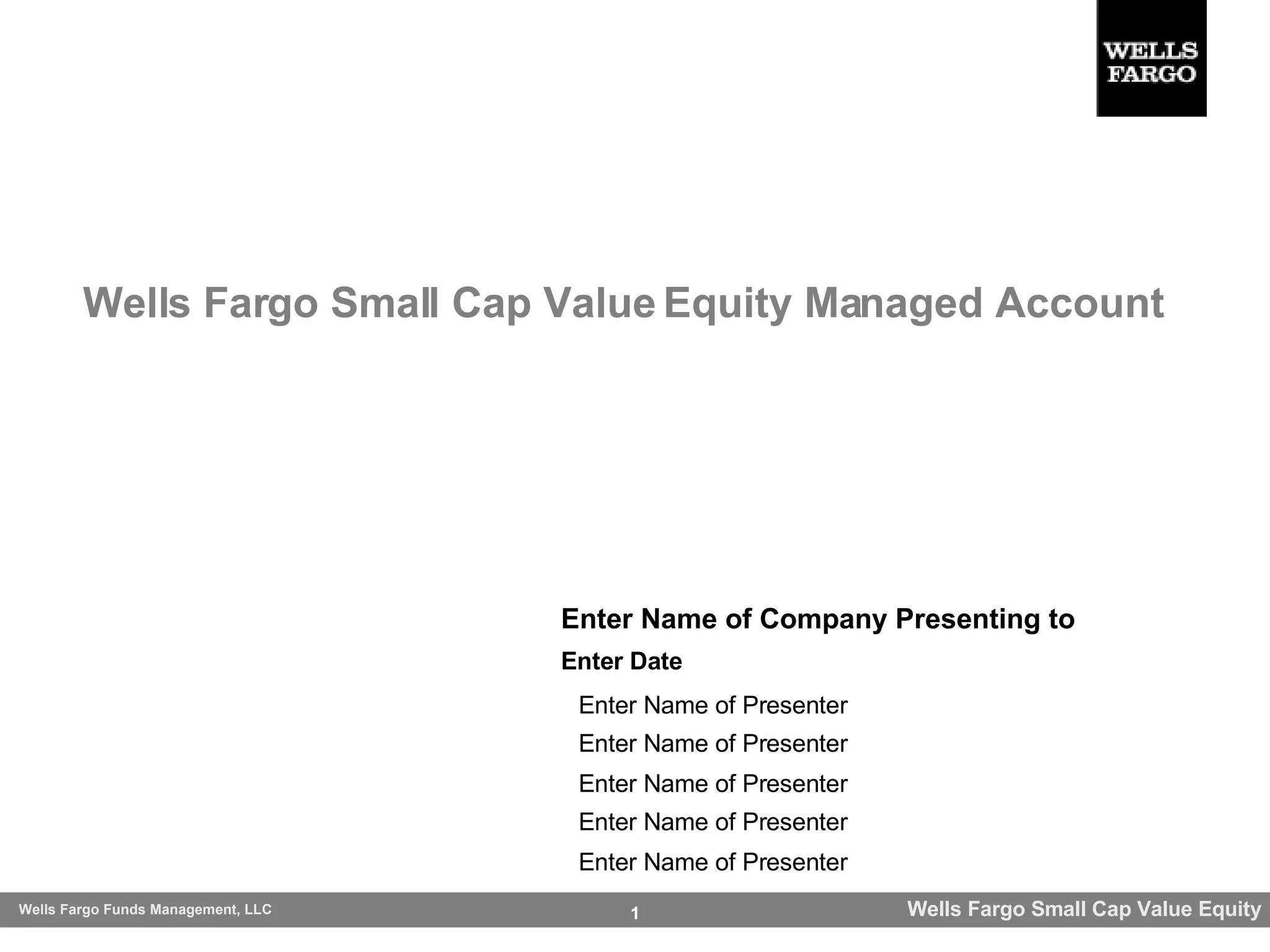 Small Cap Value Equity Pitchbook | PPT