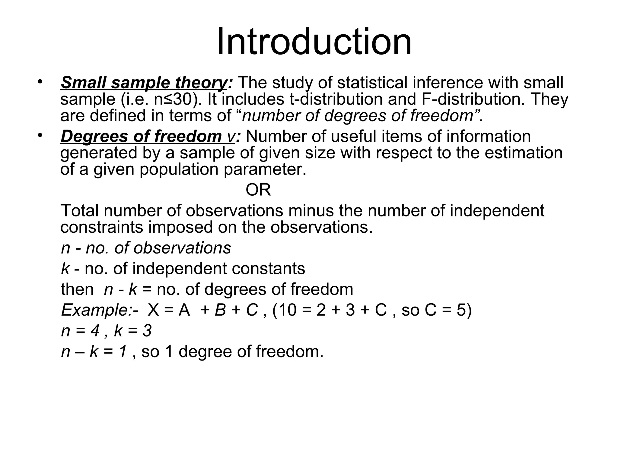 Small Sampling Theory Presentation1 | PPT