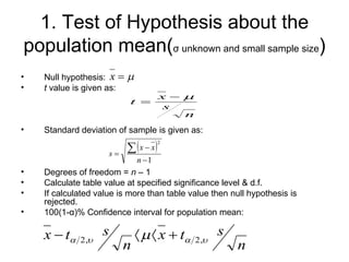 Small Sampling Theory Presentation1 | PPT