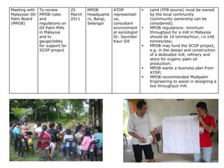 Small-scale Community Oil Palm Mill Project in Telupid, Sabah, Malaysia ...