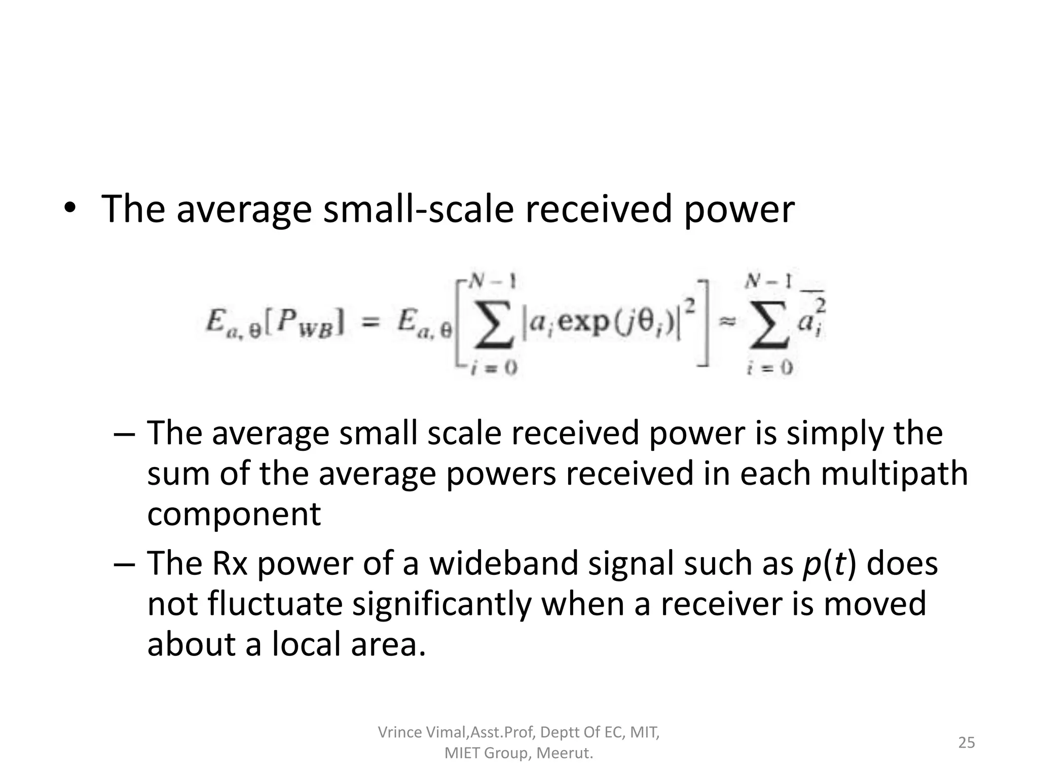Small scale fading and multipath measurements | PPTX