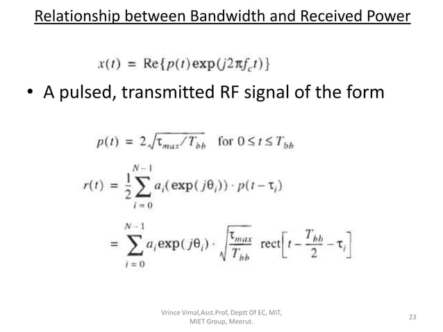 Small scale fading and multipath measurements | PPTX | Digital Audio ...