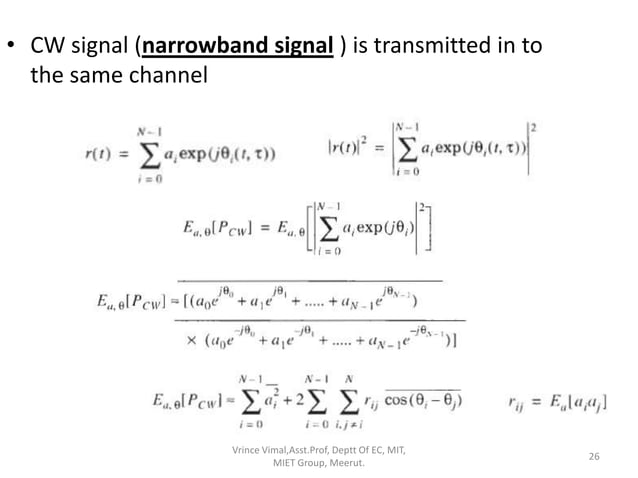Small scale fading and multipath measurements | PPTX | Digital Audio ...