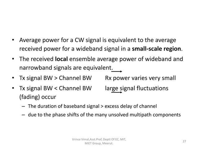 Small scale fading and multipath measurements | PPTX | Digital Audio ...