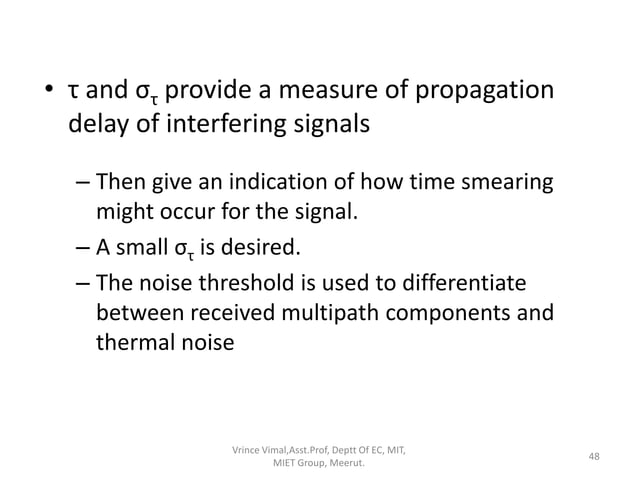 Small scale fading and multipath measurements | PPTX | Digital Audio ...