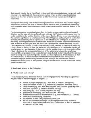 Small Scale Mining in the Philippines: Towards Genuine National ...