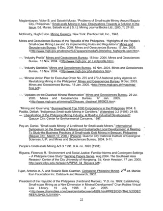 Small Scale Mining in the Philippines: Towards Genuine National ...