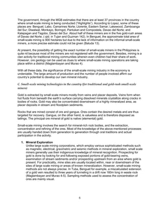 Small Scale Mining in the Philippines: Towards Genuine National ...