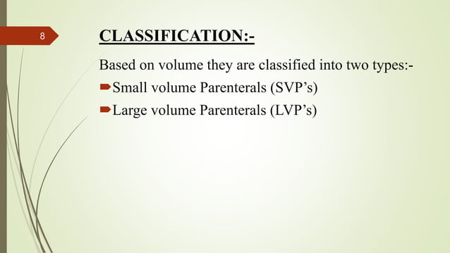 SMALL AND LARGE VOLUMES PARENTERAL PREPARATIONS.pptx | First Aid | Injuries