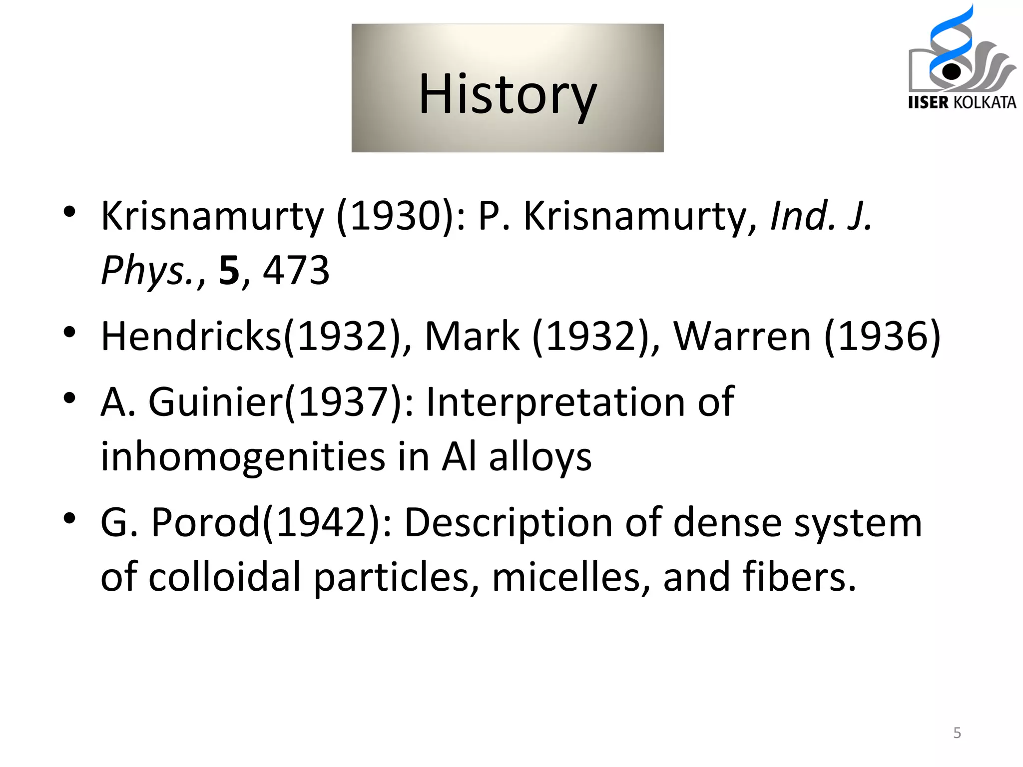 Small angle x ray scattering | PPT