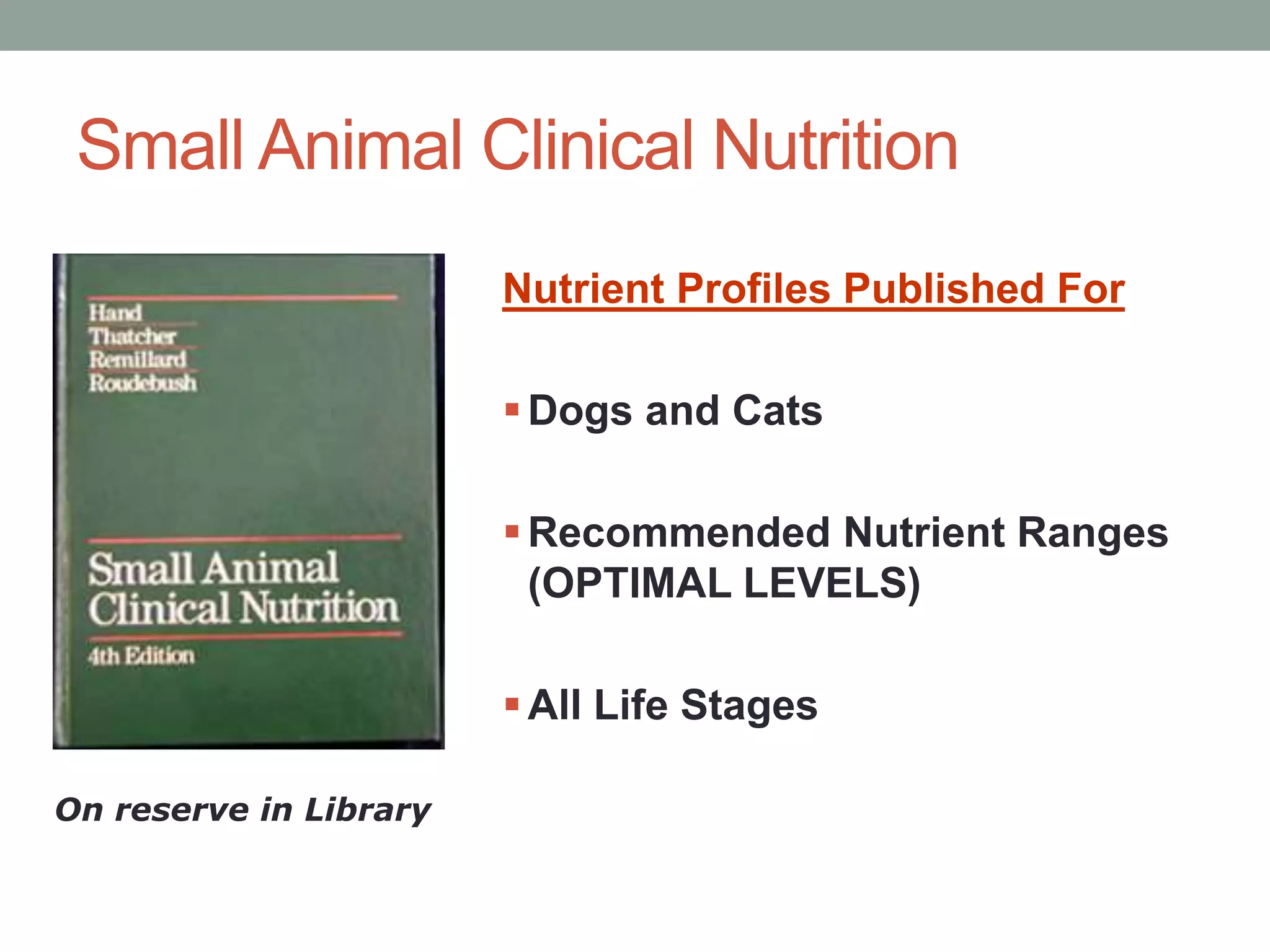 Small animal nutrition dogs and cats | PPTX