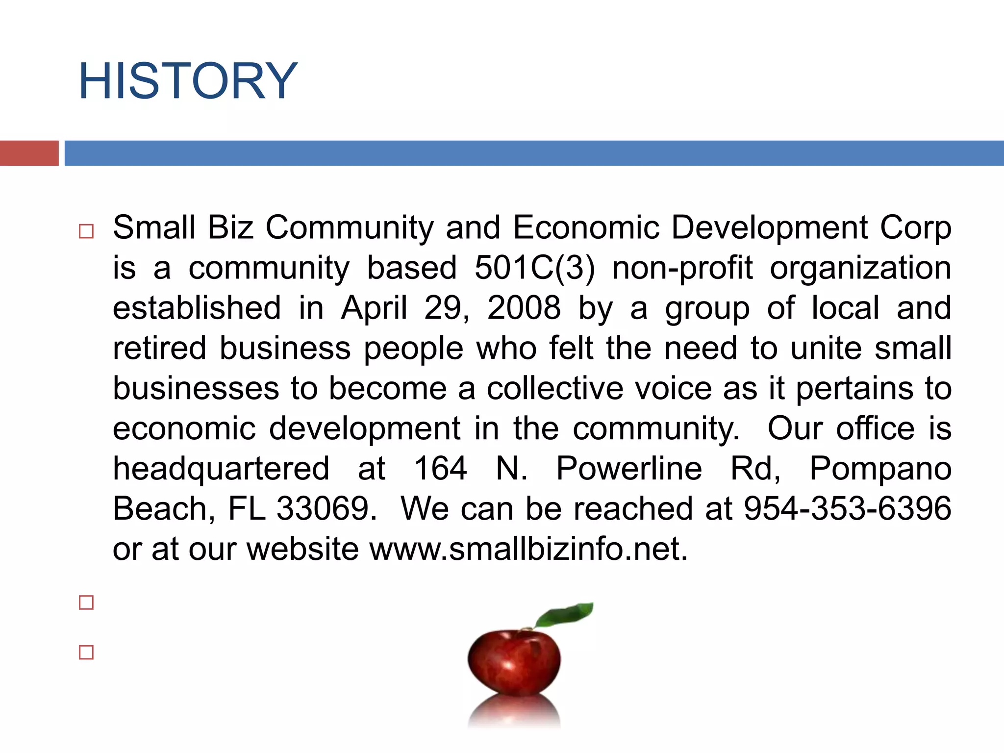 Small Biz CEDC Orientation | PPT
