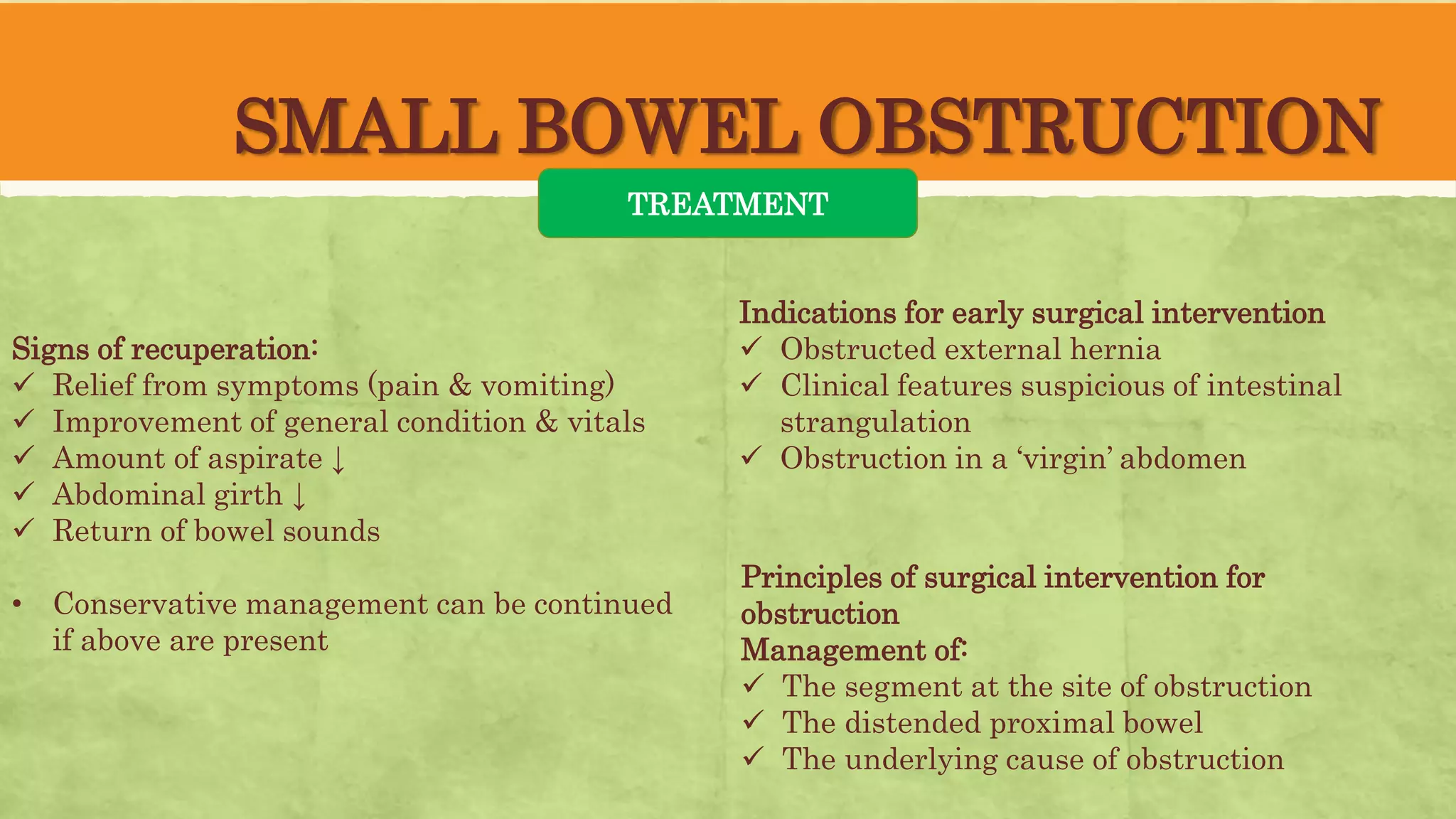 Small bowel obstruction/ Generalised abdominal pain | PPTX