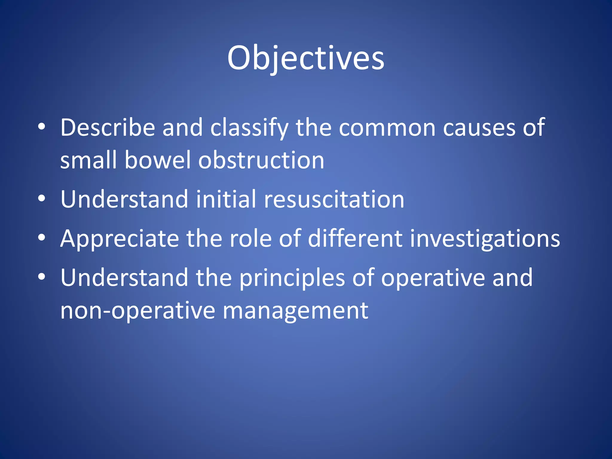 Small bowel obstruction cases - Julie Cornish | PPTX | Digestive ...