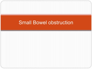 Small Bowel Obstruction Causes, Symptoms, Diagnosis | PPT
