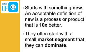 Small Biz vs. Start-Up, Fast Follower vs. First Mover | PPTX | Tablets ...