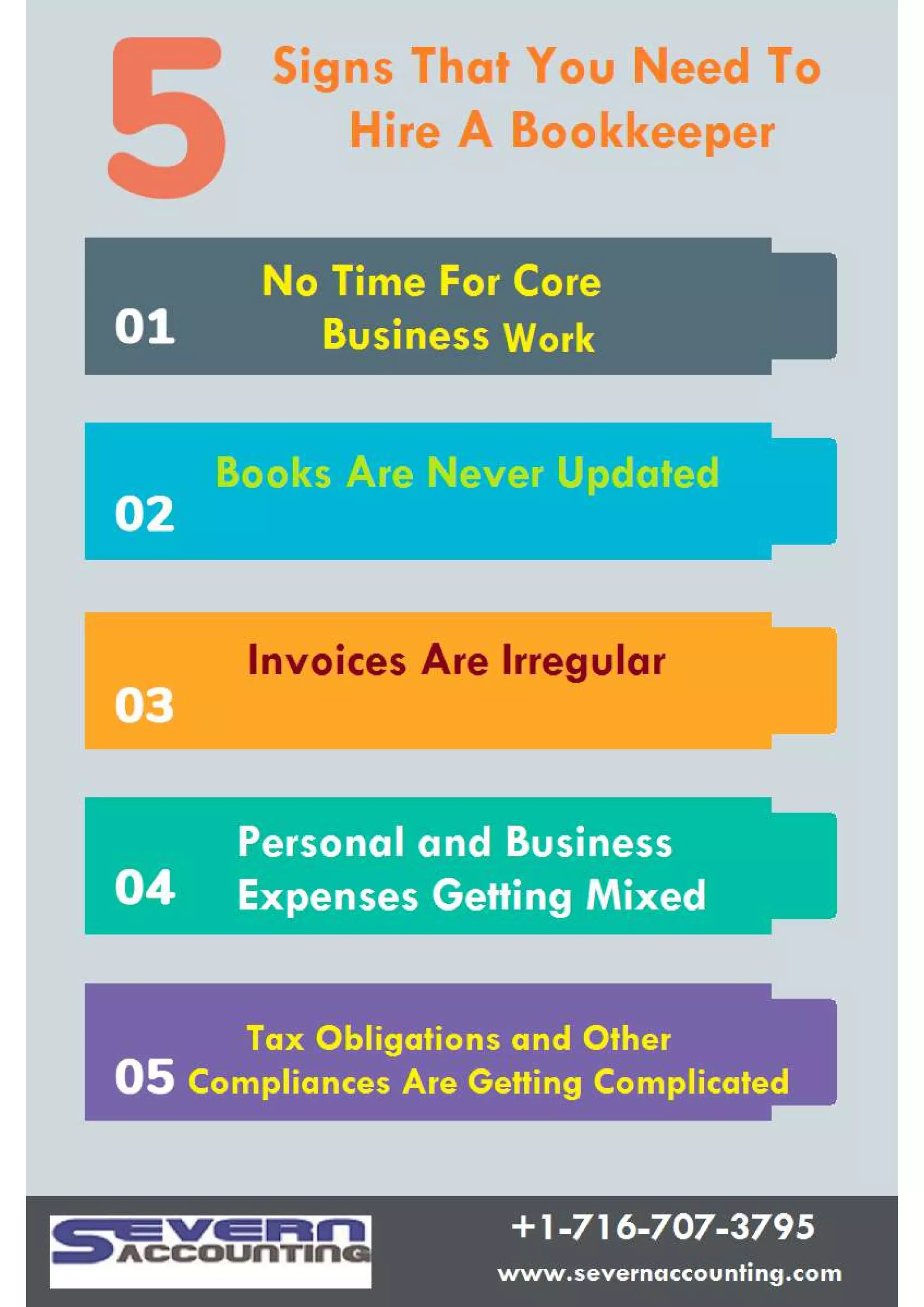 5 Signs That You Need to Hire A Bookkeeper | PDF