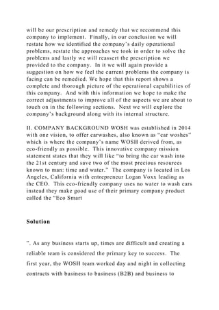 Small Business Consulting Report I. INTRODUCTION In this sma.docx