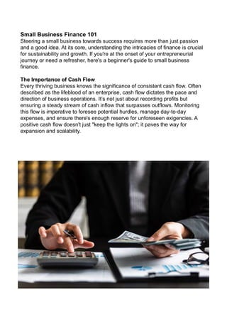 Small Business Finance 101 | PDF