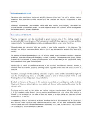 Small business ideas in india (om project) | DOCX