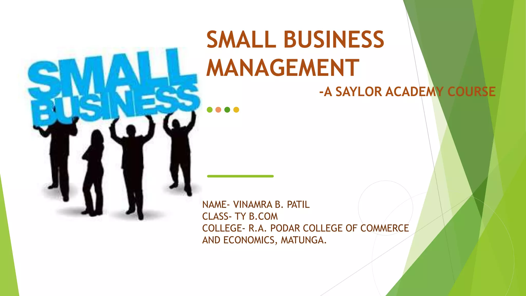 Small business management | PPTX