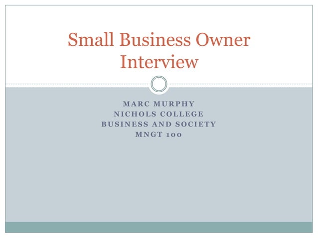 Small business owner interview | PPTX