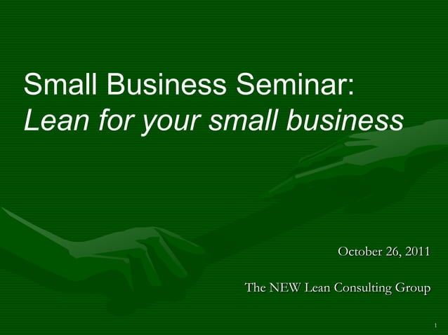 Small Business Seminar Presentation | PPTX
