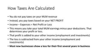 Tax Tips for MLM Reps | PPT