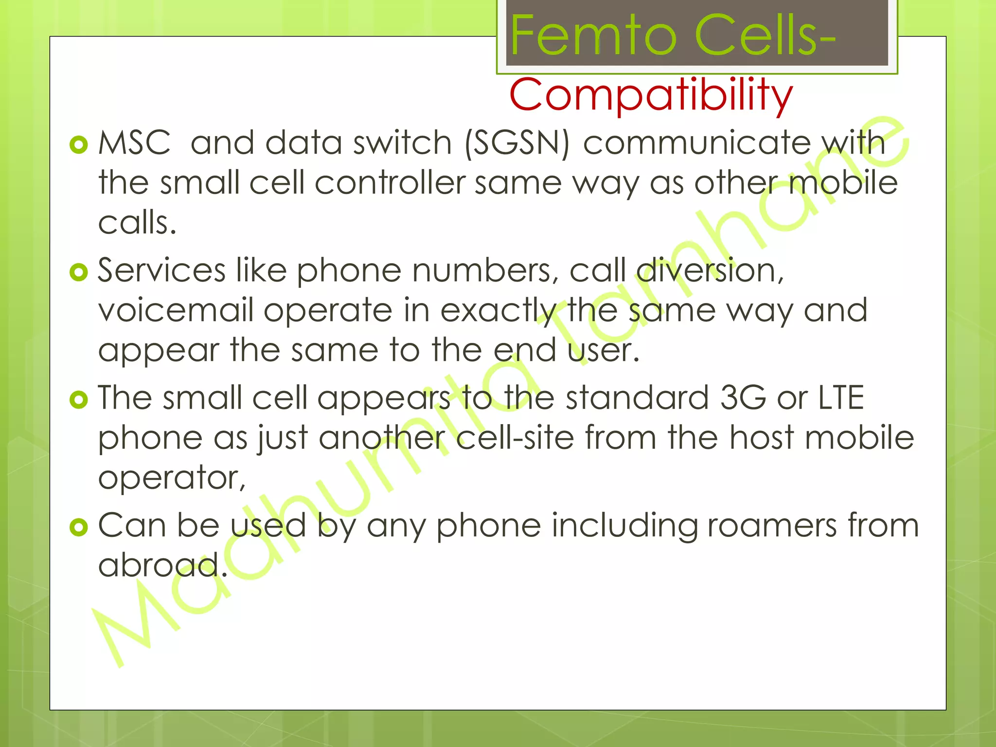Small cells I : Femto cell | PDF