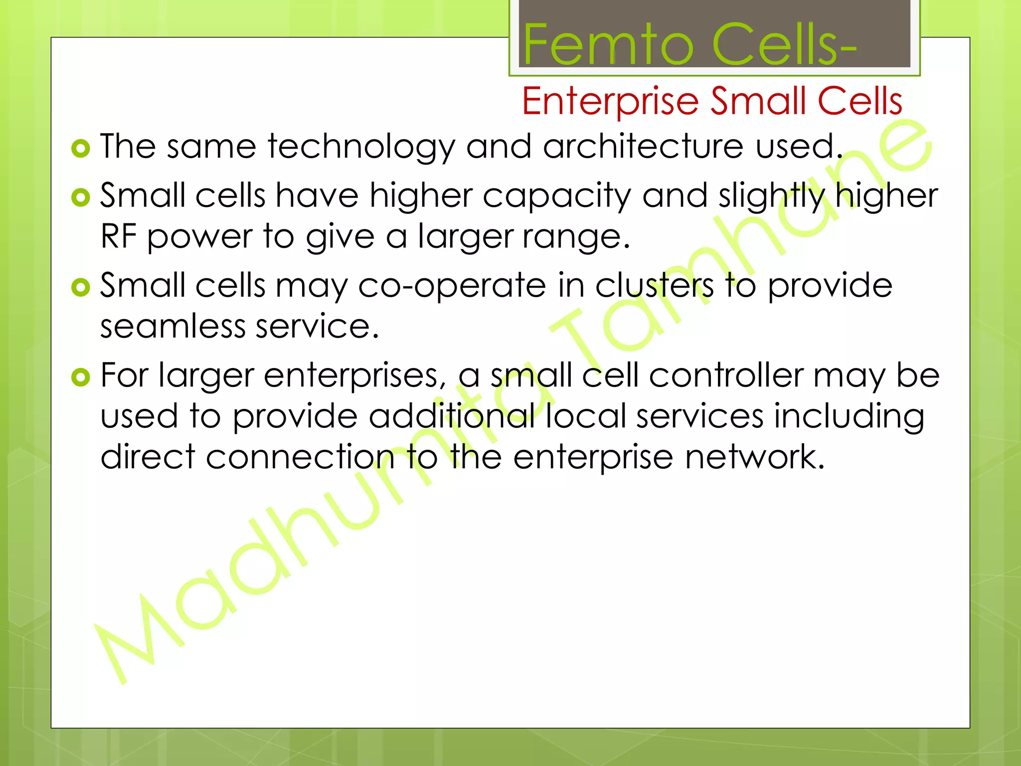 Small cells I : Femto cell | PDF