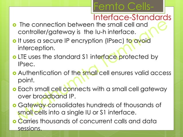 Small cells I : Femto cell | PDF