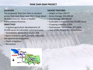 Small dam projects in pakistan | PPTX