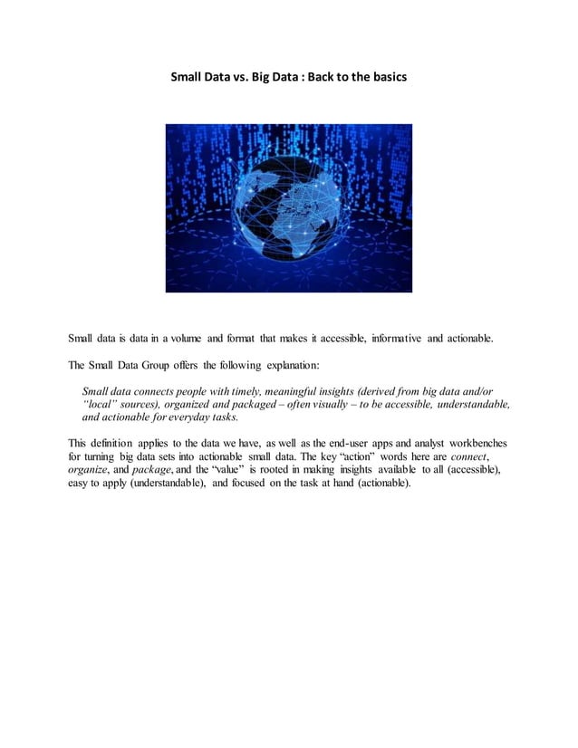 Small data vs. Big data : back to the basics | PDF