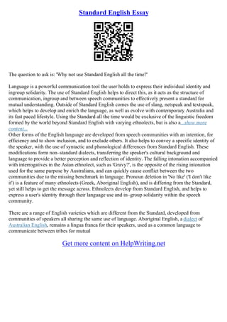 Small Essays In English | PDF