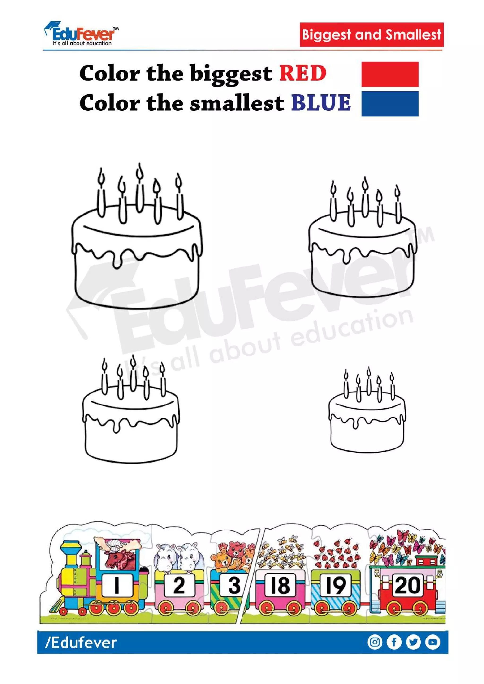 Smallest and biggest - LKG Worksheet | PDF