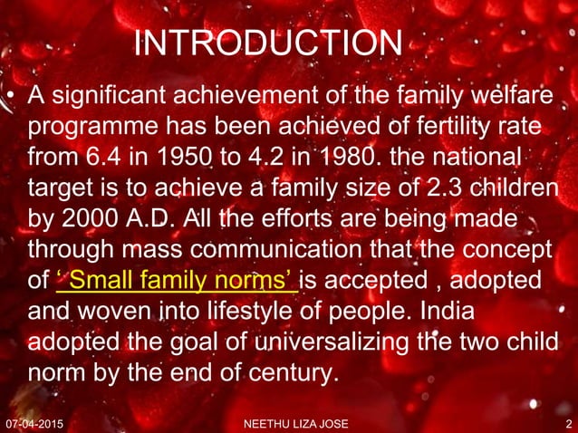 Small family norm and its importance | PPTX
